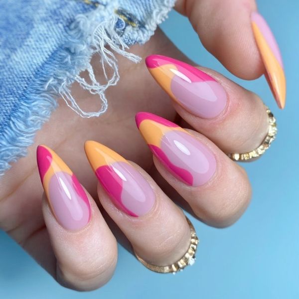 A colourful alternative French manicure - Scratch Magazine